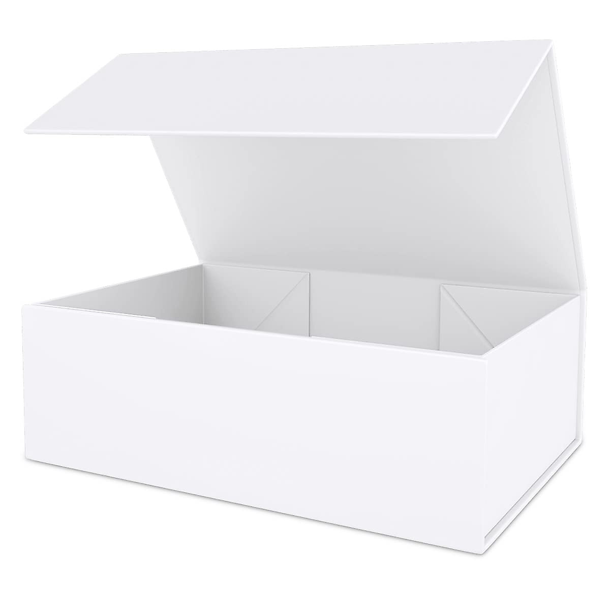 White Gift Box 12" x 6" x 4" with Magnetic Closure Lid Gift Box for Presents,Bridesmaid Gifts Box,Cute Box,Birthday Gift box,Luxury for Gift Packaging, Magnetic Gift Box for Wrapping Gifts (White)