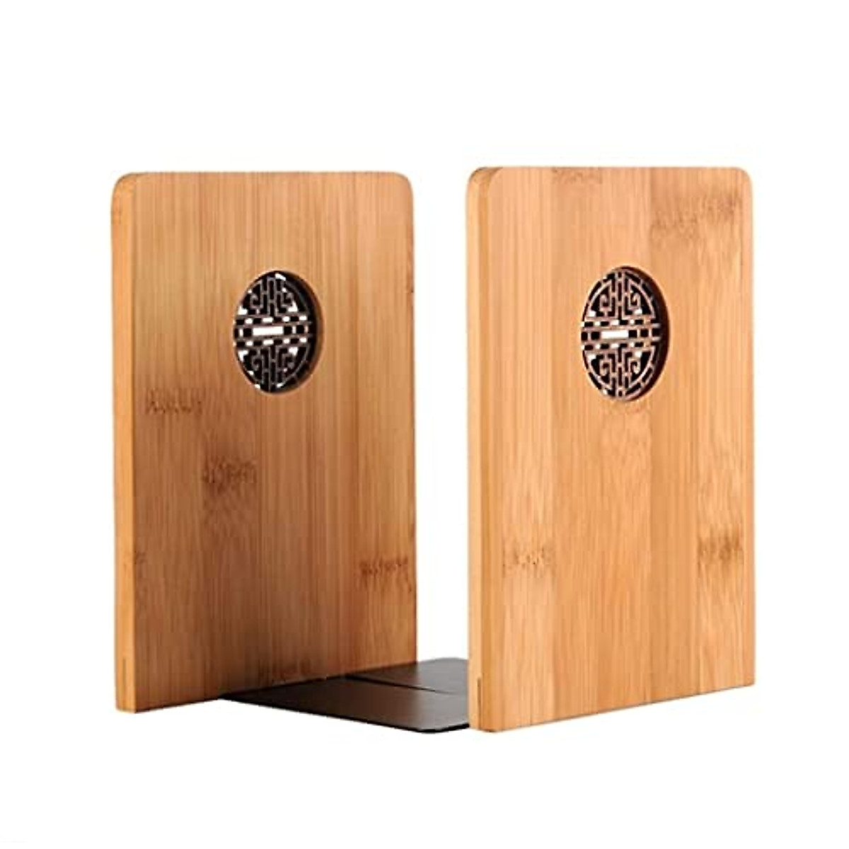 Bookends Natural Wood Adjustable Bookshelf, Office Living Room Desktop Decoration Storage Shelf, Large-Capacity Organizer for Home Office bookends