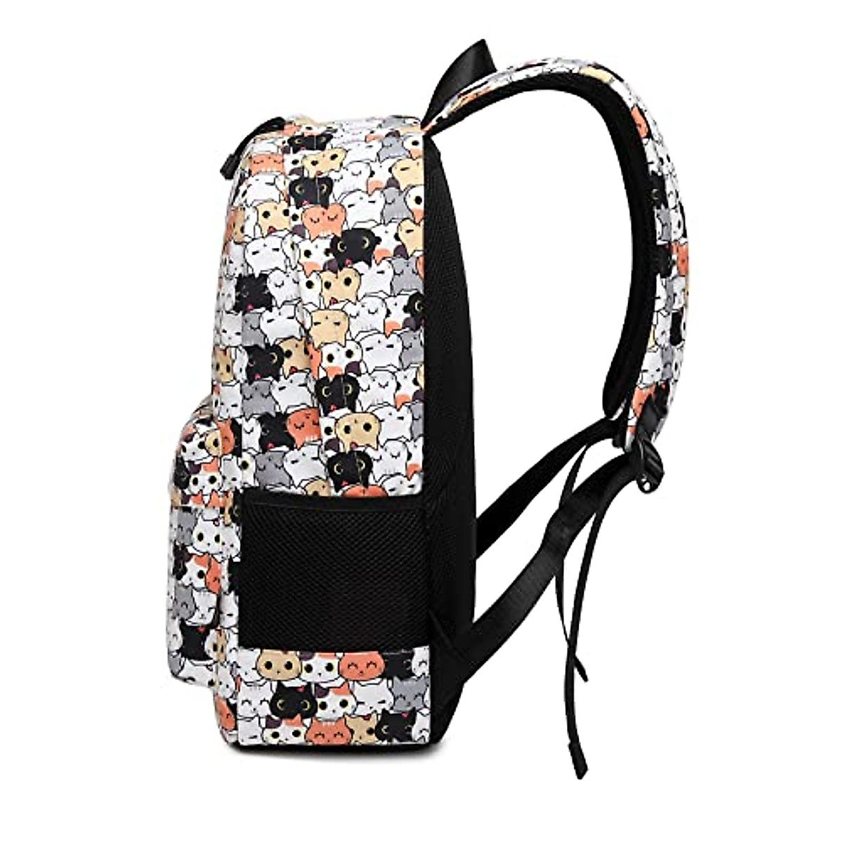 Teecho Cute Backpack for Girl Roomy College Middle Day Bag For Girl Women Knapsack Cat