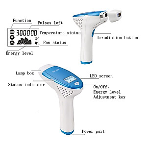T1 Face and Body Hair Removal System - Painless IPL Hair Removal Device for Women & Man - Cooling Gel is Not Required - FDA cleared - Home Use IPL Hair Remover