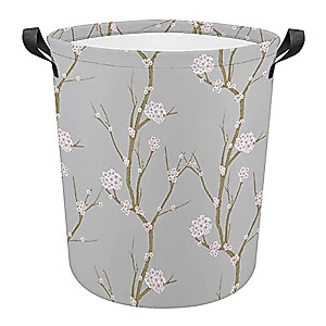 Cherry Blossom Flower Large Laundry Hamper Foldable Laundry Basket Durable Storage Basket Toy Organizer