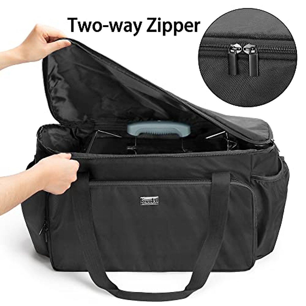 SAMDEW Portable Grill Carry Bag Compatible with Weber 1141001 Go-Anywhere Gas Grill, Outdoor Camp Grill Cover Compatible with Weber 121020 Go-Anywhere Charcoal Grill, Bag Only (Patented Design)