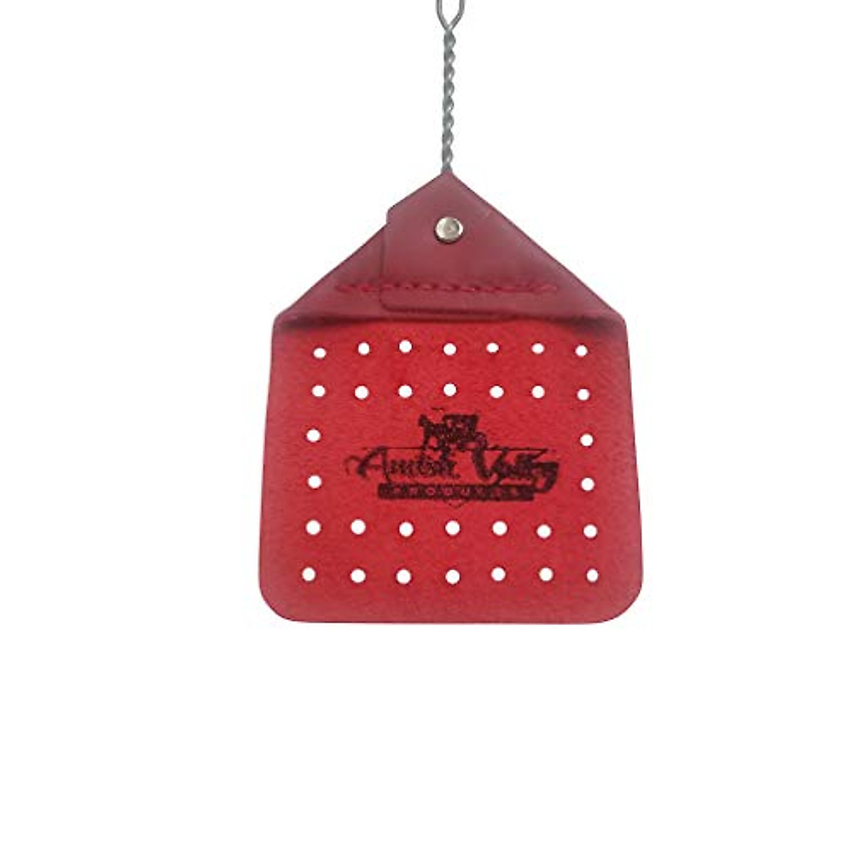 Amish Valley Products Leather Fly Swatter Handcrafted Wire Handle Flyswatter Choice of Color (Red)
