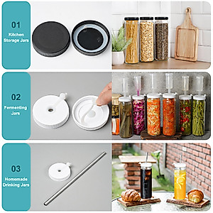 Ritayedet 8 Pack 20 Oz Glass Juicing Bottles w 8 BK SCREW Lids(100% Airtight Sturdy Lid w Silicone) & 4 WH SCREW Lids w Hole & 4 Straws - Drinking Jars, Travel Water Cups