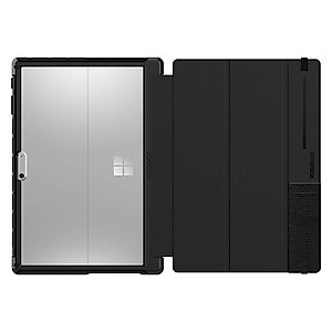 OTTERBOX Symmetry Folio Series Case for Microsoft Surface Pro 7 - Retail Packaging - Starry Night (Clear/Black/Black PU/Dark Grey MICROSUED)