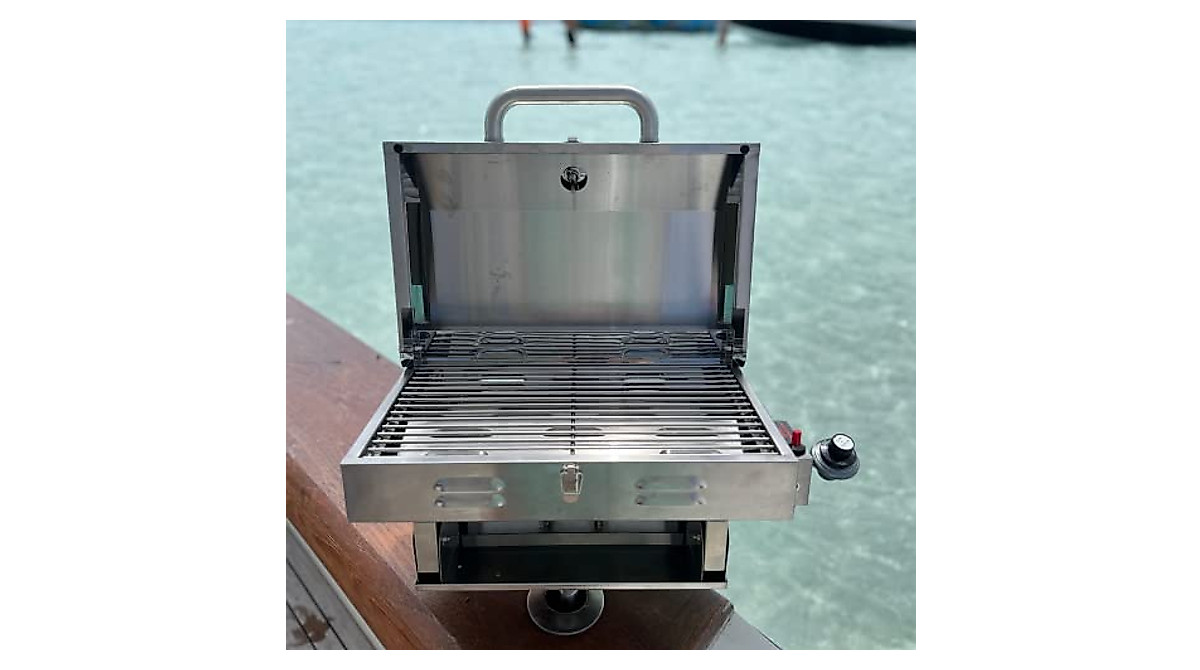 Portable Marine Grill with Mount | Versatile Propane BBQ for Boats ...