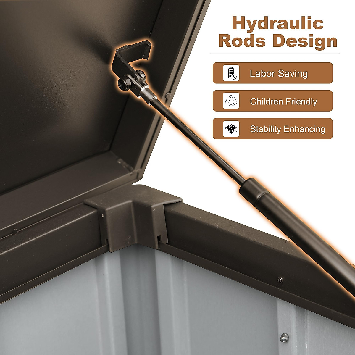 SHPAI 100 Gallon Deck Box with Indoor and Outdoor Use, Lockable Storage Container with Galvanized Steel, Waterproof Outdoor Cabinet for Pillows, Cushions, Pool Toys, Patio Furniture, Dark Brown