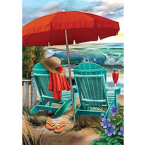 Beach Life Summer Garden Flag Nautical Adirondack Chairs 12.5" x 18"