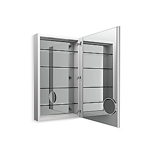 KOHLER K-28031-NA Verdera Medicine Cabinet with Slow-Close Mirror Door & Adjustable Shelves, Rectangular Frame, 24" x 40"