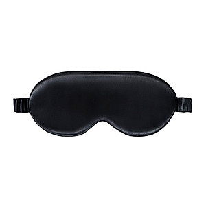 slip Contour Sleep Mask | 100% Pure Mulberry Silk, Ultra Soft | Contoured Design, Prevents Eye Pressure | Adjustable Strap, Ideal for Travel - Black