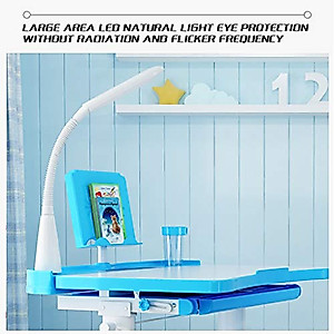 YAYUMI Kids Desk,Height Adjustable Desk and Chair Set,Student Writing Table with Lamp Anti-Reflective