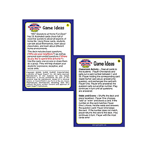Super Duper Publications | WH Questions at Home Fun Deck | Communication and Social Skills Flash Cards | Educational Learning Products for Children