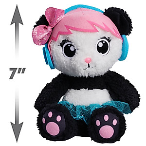 Just Play EK World 7-inch Combo Panda's Sister Coco Plush Stuffed Animal, Blue Skirt and Pink Bow, Kids Toys for Ages 3 Up