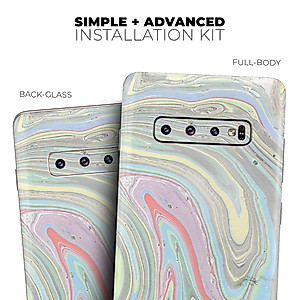 DesignSkinz Marbleized Swirling Colors v2 Protective Vinyl Decal Wrap Skin Cover Compatible with The Samsung Galaxy S20 (Screen Trim & Back Glass Skin)