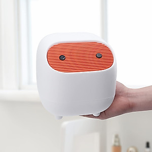 Hooshion Small Trash Can with Lid, Waste Can with Press Type Lid, Office Trash Can, Tiny Plastic Trash Bin, Counter Garbage Bin for Bathroom, Office, Kitchen, Desk, Coffee Table