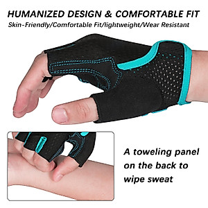 MOREOK Cycling Gloves Bike Gloves for Men/Women-[5MM Gel] Biking Gloves Half Finger Gloves Bicycle Gloves-for Cycling/Fitness/Motorcycle/Gym/Outdoor Sports-Blue-L