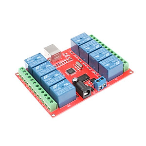 NOYITO 8-Channel 12V Computer USB Control Switch Relay Module Drive-Free Relay Module Plug and Play Suitable for PC Smart Controller