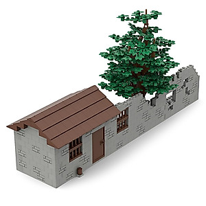 DECI WW2 Military Scene Series, Military Battlefield Ruins Enclosure Walls Model Building Blocks Set, Creative Ornament, Mini Military Architecture Display (633PCS)