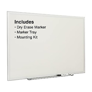 Staples 1682292 Standard Melamine Whiteboard Aluminum Finish Frame 3-Ft W X 2-Ft H