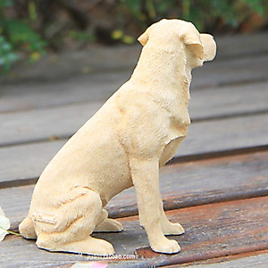 Labrador Golden Retriever Statue, Home Garden Art Sculpture Dog Model Car Seated Decoration Crafts Collection 4.72.55In,Black