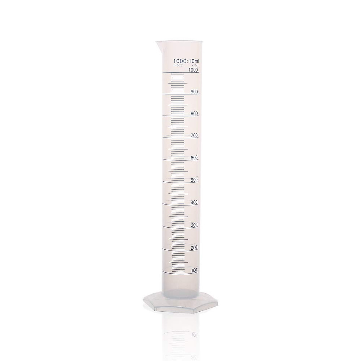 Labvida Plastic Measuring Cylinder, Vol.1000ml, PP Material with Blue Printed Graduation, LVF002