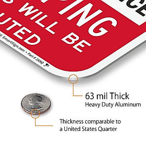 SmartSign 18 x 12 inch “Warning - No Dumping, Property Protected By Video Surveillance” Metal Sign, 63 mil Aluminum, 3M Laminated Engineer Grade Reflective Material, Red, Black and White