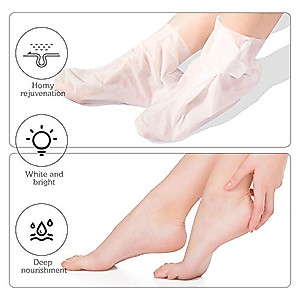 Foot Peel Mask, 3 Pairs Foot Mask- Repair Heels & Removes Dry Dead Skin for Our Feet - Exfoliating Foot Peel Mask for Hard Skin (Aloe Vera)