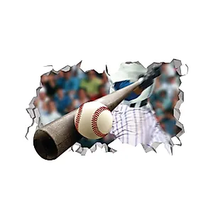 Kyle Cornhole Baseball Decor for Boys Room - Baseball Wall Decor Art 3D Ball Sports Wall Decals - Baseball Sticker Hit Wall Decal MR1249 (24 inch W x 14 inch H (60cm x 36cm)), Green