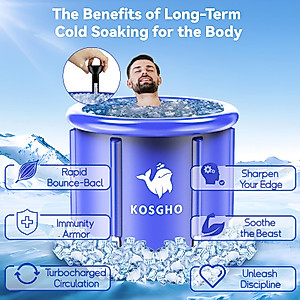 Ice Bath Tub for Athletes, X-Large 113 Gallons Ice Plunge Tub with Cover, Ice Pod Cold Bath Plunge Tub for Cold Water Therapy and Recovery, Thicken Cold Tub Ice Baths at Home & Outdoor