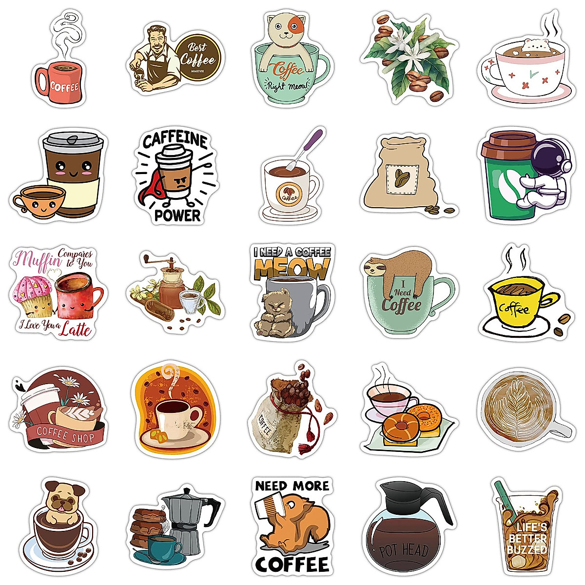 Food Stickers - 50 Pcs Candy Biscuit Coffee Ice Cream Stickers,Vinyl Waterproof DIY Decorations for Laptop Water Botter Guitar,Cocktail Beer Toast Supplies,Lollipop Vegetable Decor for Teens Adults