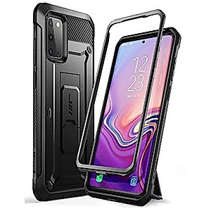 SUPCASE UB Pro Series Designed for Samsung Galaxy S20 / S20 5G Case (2020 Release), Full-Body Dual Layer Rugged Holster & Kickstand Case Without Built-in Screen Protector(Black)