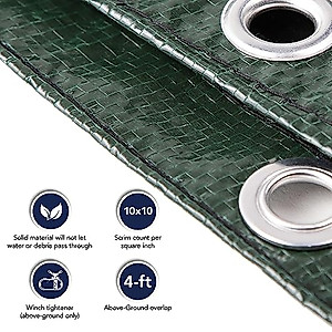 Blue Wave BWC815 Silver 12-Year 12-ft x 20-ft Oval Above Ground Pool Winter Cover,Forest Green