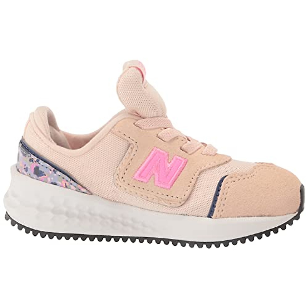 New Balance Kid's X70 V1 Bungee Sneaker, Vintage Rose/Moon Shadow/Vibrant Pink, 2 Wide Infant