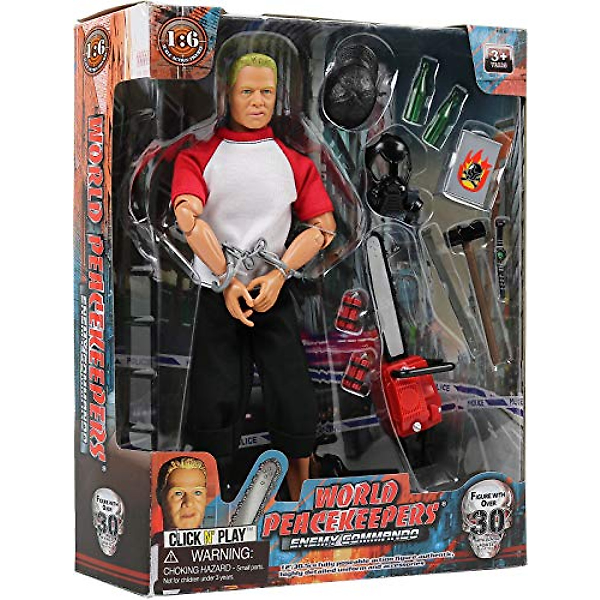 Click N' Play 12 inch Enemy Commando Action Figure with Tools & Accessories 12 pieces Play Set