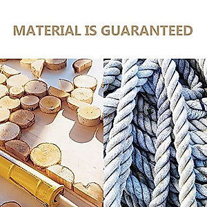 COUNTOOZQ 3 Tier Rope Rustic Brown Wall Hanging Floating Shelves Wall Shelf Wood Swing Hanging Wall Mounted Plant Flower Rack Outdoor