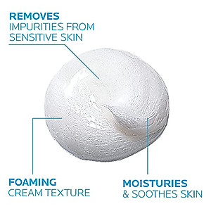 La Roche-Posay Toleriane Purifying Foaming Cream Cleanser for Oily Skin, Daily Face Wash with Ceramides and Niacinamide, Oil-Free, Fragrance Free