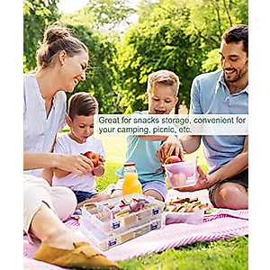 Uxwuy Plastic Organizer Box Craft Storage 10 Grids Box 2 Pack Compartment Organizer Box with Dividers Snackle Box Container Thread Organizer