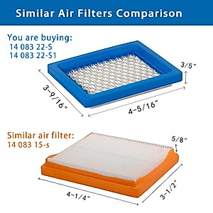 DemJamr 2 Pack XT675 Air Filter, Replace for Kohler 1408322s 1408322-s 1408322s1 1408322-s1, Compatible with Specific Kohler XT650 XT675 XTX650 XTX675 Lawn Mower Engine