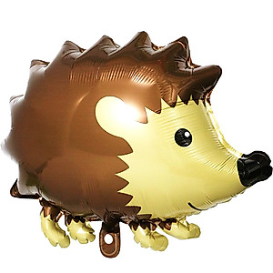 Cartoon Hedgehog Balloon Wildlife Safari Forest Woodland Party Supplies For Birthday Baby Bridal Shower Wedding Holiday Carnival, 6 Pack Cute Walking Hedgehog Foil Balloon Jungle Zoo Animal Balloon