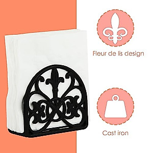 Home Basics Cast Iron Kitchen Pantry Ware Bundle (2 Piece Set) In Matte Black ; Includes Napkin Holder & Large Glass Cookie Jar With Metal Top