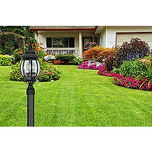 NUVO 60/899 Central Park Outdoor 3-Light Post Lantern, 60 Watts/120 Volts (Black), 21 x 7.4 Inches