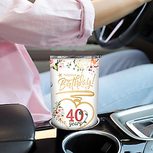 Grawmise 40th Birthday Gifts for Women - 40 & Fabulous Tumbler - 40 Years Old Birthday Gifts Idea for Women - Gifts for Women Besties Friends Sister Coworker Mom Wife Her Turning 40（20oz）