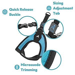 Gooby Turquoise X-Small Easy Fit Harness - No Pull Patented Design for Small Dogs with Quick Release Buckle