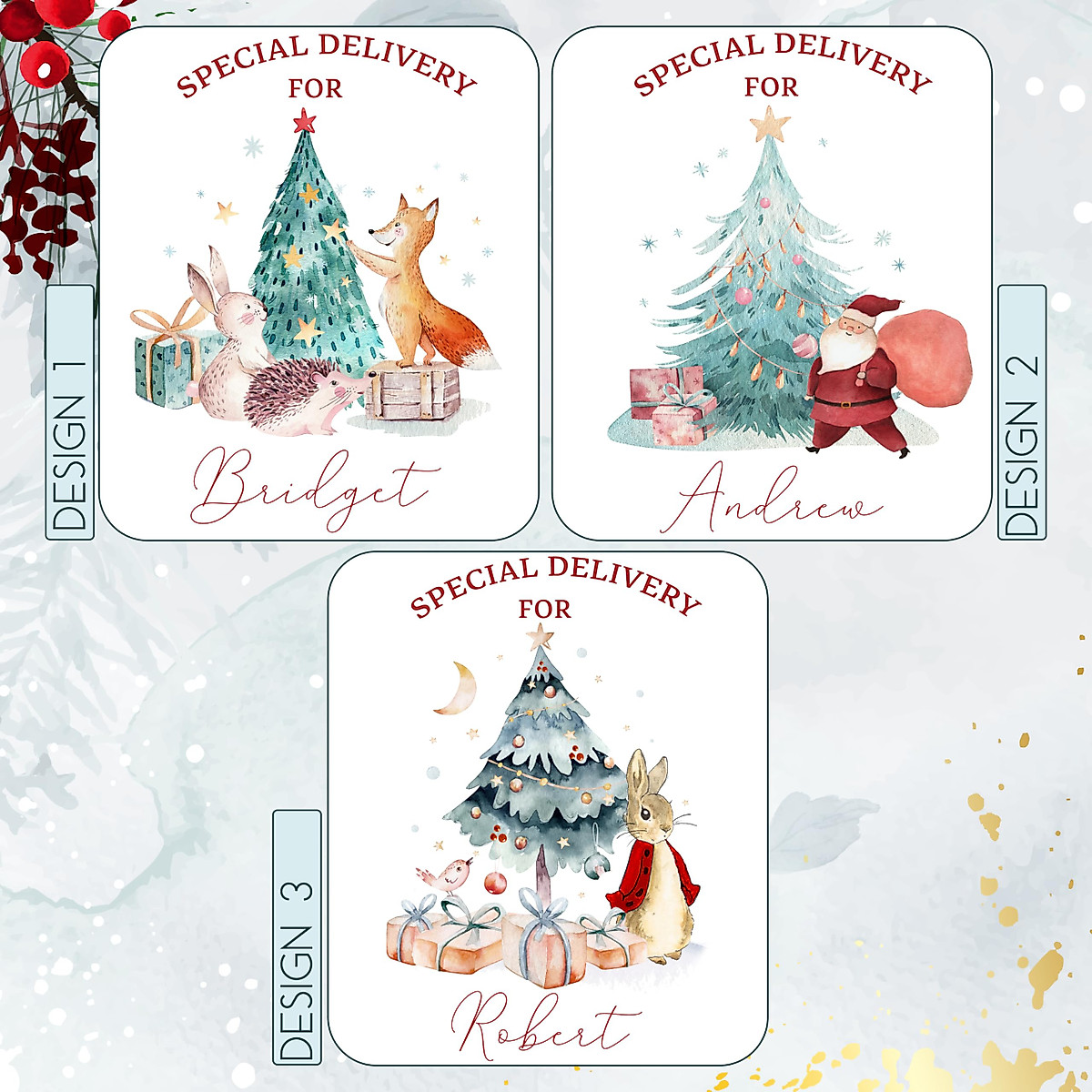 Zexpa Apparel Customized Christmas Santa Gift Bag, Custom Totes For Holiday Presents, Personalized Xmas Gifts Pouch