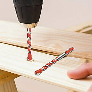 5Pcs Drill Bit Set (6/6/8/10/12mm) Carbide Alloy Multifunctional Drill Bit Set for Tile,Concrete, Brick, Glass, Plastic and Wood