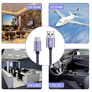 4Pack 6FT Fast USB Type C Cable for Google Pixel 9, 9 Pro XL Fold, iPhone 15, Pro, Samsung Galaxy A55 A35 A15 A54 5G, S24 S23 S23+ Plus Ultra S22 S21 S20 FE S10, A14 A03s, Phone Charger Charging Cord