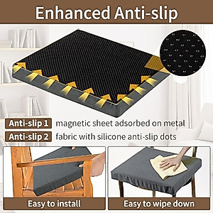 PNP FKJP 2 Pack 12 * 12 Inches Chairs Cushions, Non-Slip Dining Chair Pads Kitchen Chair Cushions(Dark Grey)