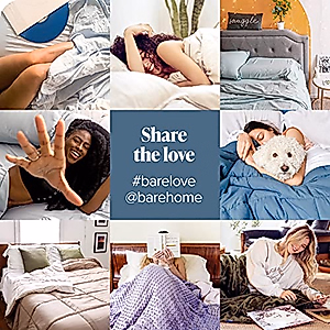 Bare Home Sandwashed Duvet Cover Queen Size - Premium 1800 Collection Duvet Set - Cooling Duvet Cover - Super Soft Duvet Covers (Queen, Sandwashed Dusty Blue)