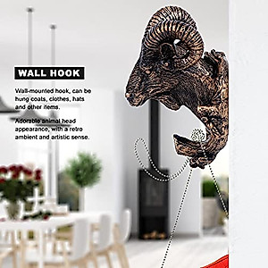 Animal Shape Decoration Hook Creative Coat Hook Wall Hanging Bag Hanger Clothing Hooks Hanging Racks Wall Towel Hanging Hook for Bathroom Bedroom(Goat-Shape)