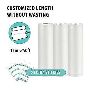 Happy Seal Vacuum Sealer Bags 11x50 Rolls 3 Pack for Food Saver, Seal a Meal, BPA Free, Commercial Grade, Great for Vac Storage, Meal Prep or Sous Vide